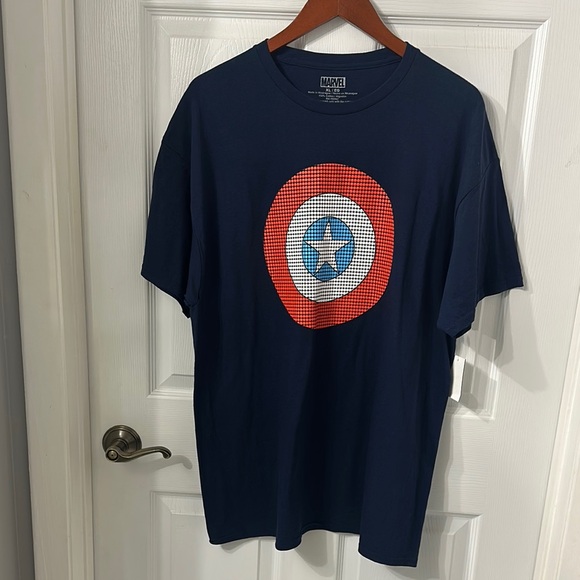 Marvel | Shirts | Marvel Blue And Red Captain America Short Sleeve Tee ...